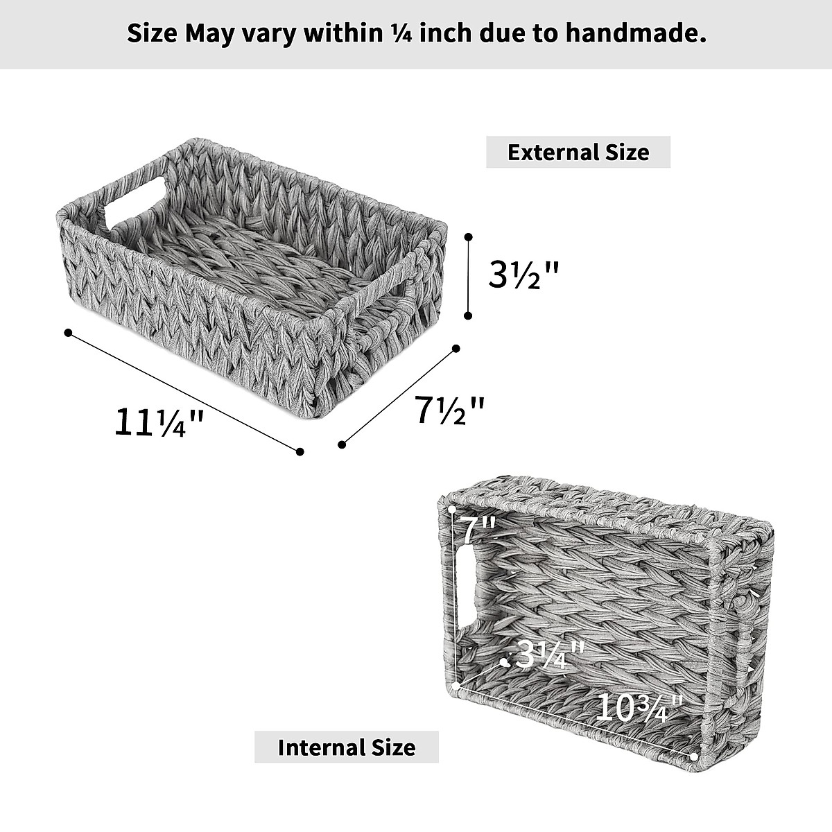 GRANNY SAYS Bundle of 3 Sets Woven Storage Baskets for Shelves