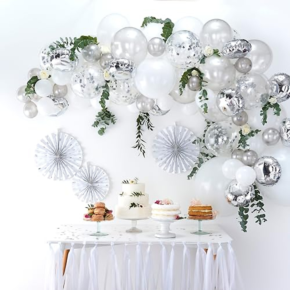 Ginger Ray Silver DIY Balloon Arch Kit Party Decorations 70 Assorted Pack