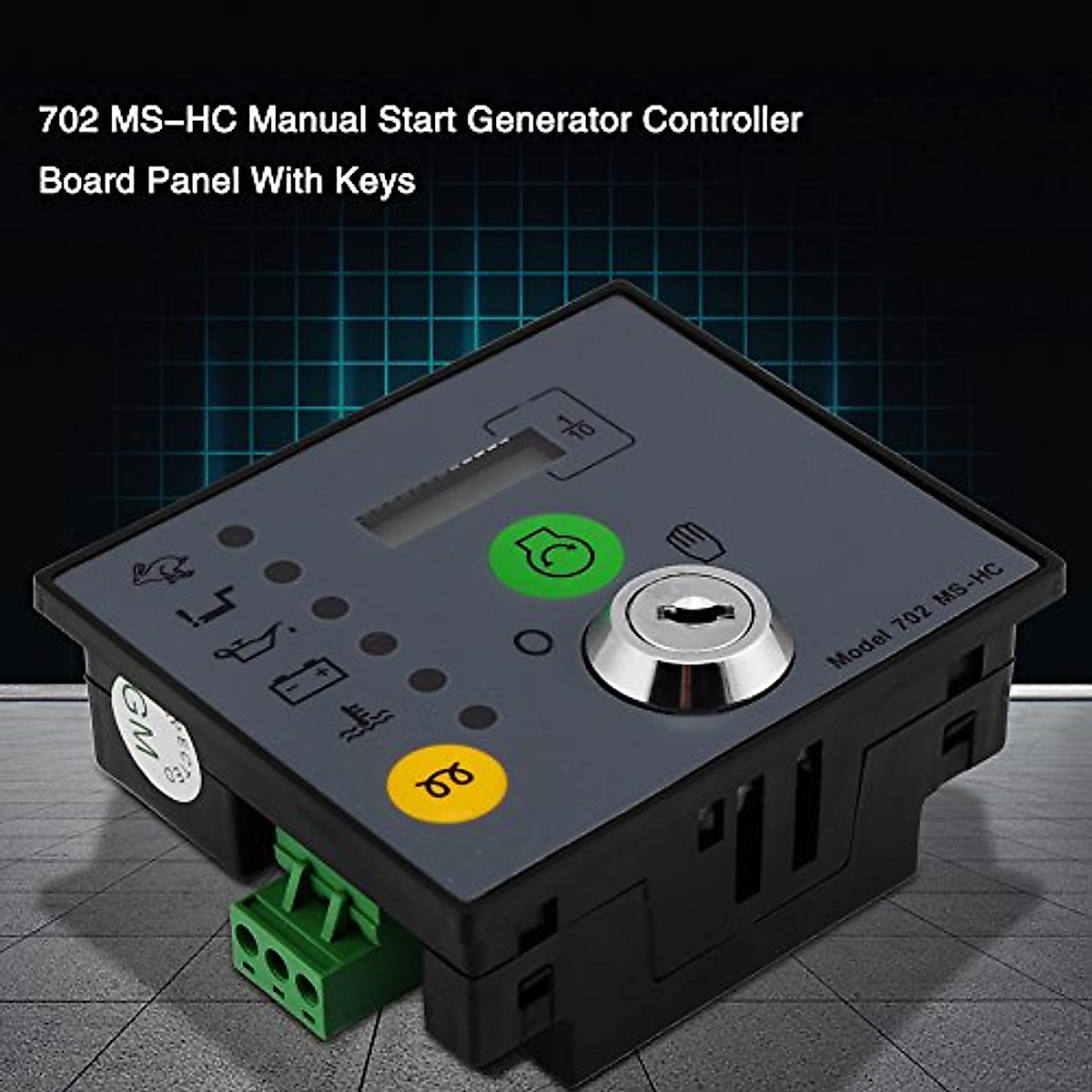 Generator Controller, Manual Start Generator Controller Panel Board with Keys for Generator Control Module, LCD Generator Controller Module Control Panel for Manually Starting and Stopping