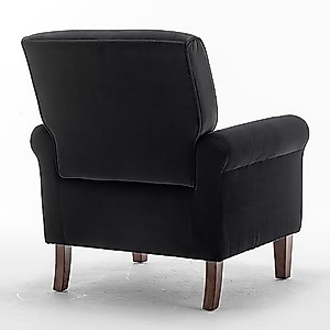 US Pride Furniture Traditional Arm Chairs for Living Room, Bedroom, and Office, Accent Armchair Featuring Birch Wood Frame and Elegant Curved Armrests, Black