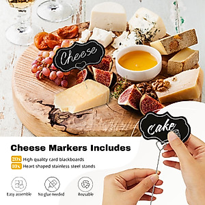 Charcuterie Boards Accessories Utensils, Cheese Knife Set, Charcuterie Bowls, Cheese Markers for Charcuterie Board, Mini Serving Tongs Spoons and Forks Honey Dipper for Pastry Wedding Gift Black