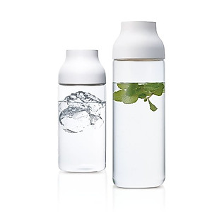 Kinto 22971 Capsule Water Carafe, Pitcher, Cold Water Bottle, 33.8 fl oz (1 L), White