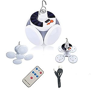 HULPPRE Solar Camping Lantern with Remote&USB, Collapsible Portable Tent Lights, Emergency Solar Lantern Lamp for Hurricane ,Night Fishing,Hiking,Chicken Coop,Canopy,Shed/Barn