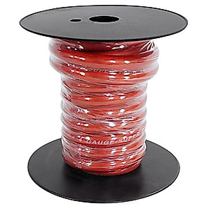 Rockville 4 AWG Gauge 12 Foot Car Amp Power Wire, Red (R4G12R )