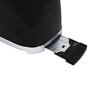 VETTA 2-Slice Extra-Wide-Slot Retro Toaster with Defrost, Bagel, and Cancel Functions, 6 Shade Settings, Self-Centering for Even Cooking and Removable Crumb Tray, Stainless Steel in Black (Black)