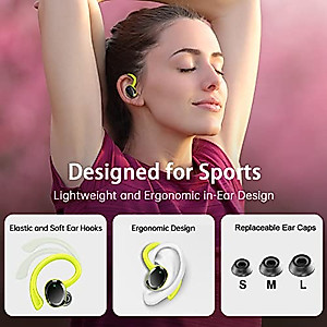 Wireless Earbuds Bluetooth Headphones, Bluetooth 5.3 Earbuds with Immersive HiFi Stereo, 2023 New 48Hrs Wireless Ear Buds Over Ear, ENC Mic, Comfortable Sport Earhooks, IP7 Waterproof in Ear Earphones