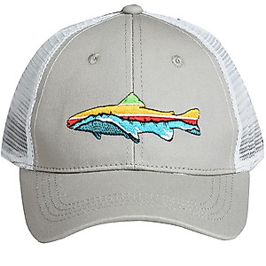 EDTREK Breathable Fishing Trucker Hats for Men and Women - Unique Fish Embroidery for Anglers (Cool Grey)