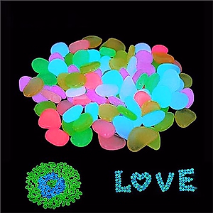 LNATOVI 120PCS Garden Glow Rocks - Outdoor Glow in The Dark Rocks - Luminous Stone for Lawn,Bonsai,Patio,Walkwa (Multi)