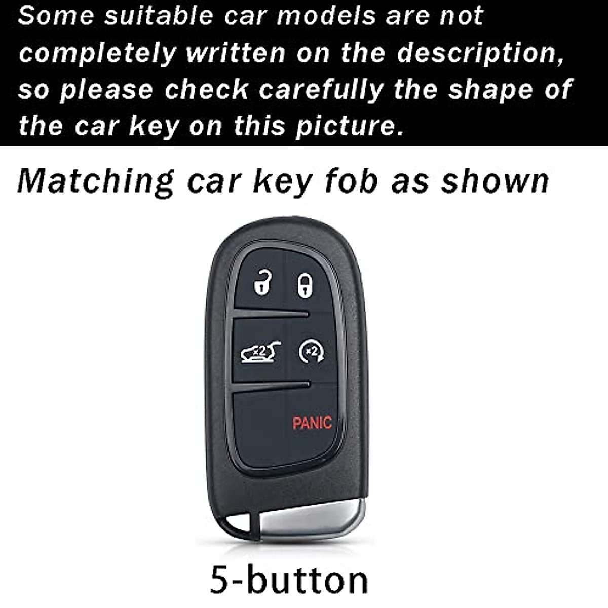 ontto 5-Button Soft TPU Key Fob Cover Fit for Jeep Grand Cherokee Renegade Chrysler 200 300 Dodge RAM Durango Challenger Journey Pink