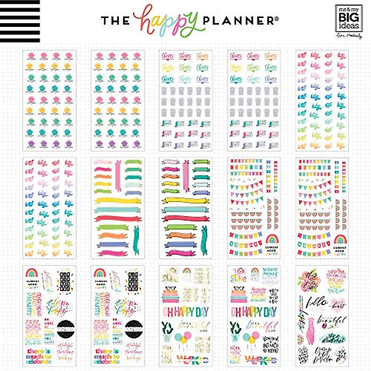ME & MY BIG IDEAS Happy Planner STCKRS, Brights, 3888/Pkg