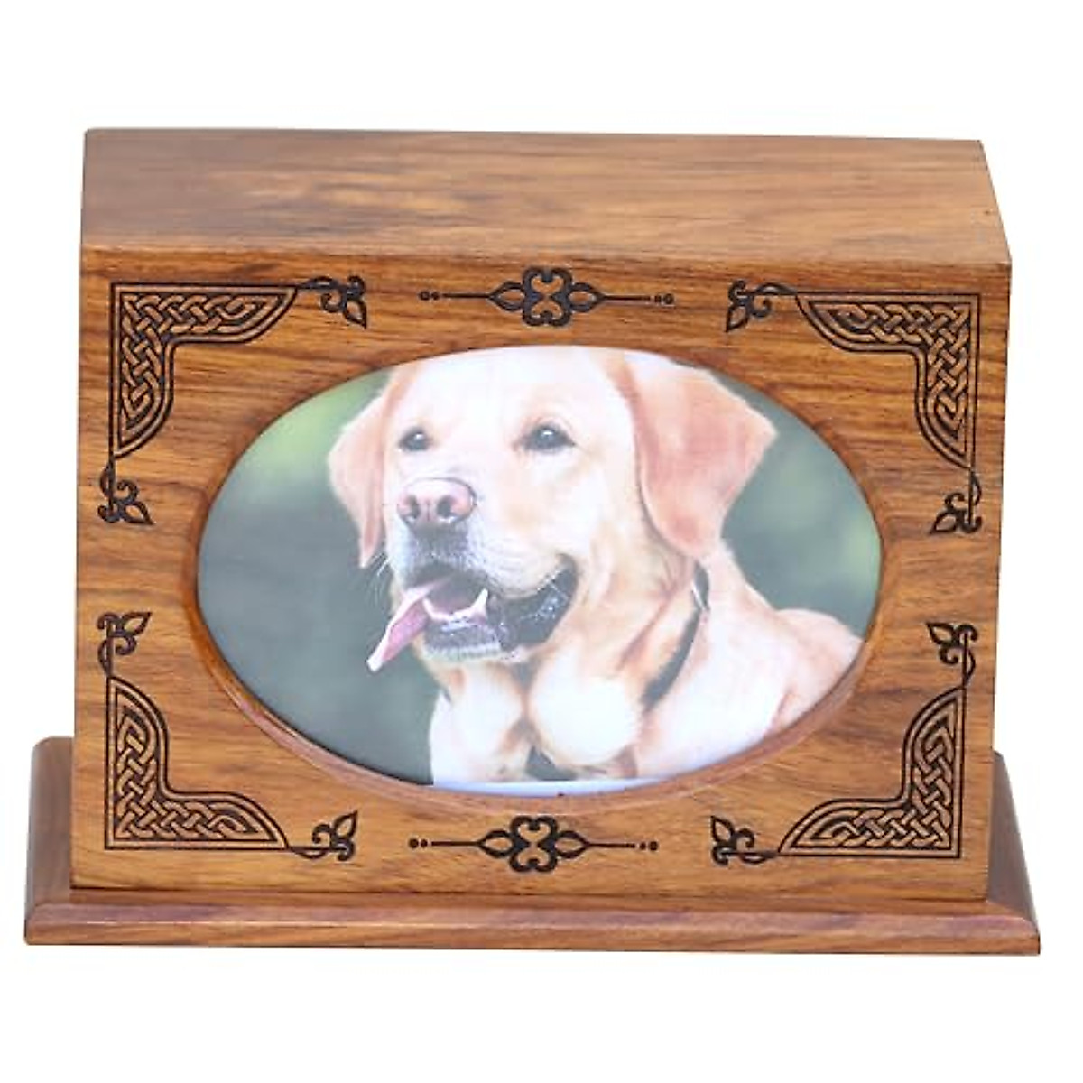 SUPER QUALITY HANDICRAFTS INDIA Wood Cremation Urns For Pet Ashes | Wooden Photo Frame Urn Box For Cat and Dog Ashes | Keepsake Urns | Funeral Urns | Burial Urns | Decorative Urns
