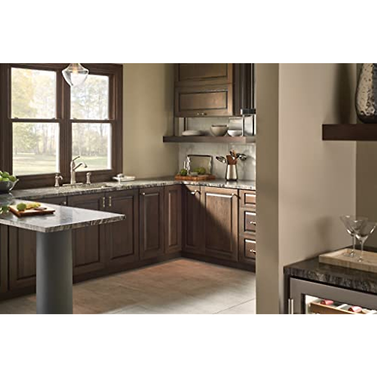 Moen S3945SRS Traditional Deck Mounted Kitchen Soap Dispenser with Above the Sink Refillable Bottle, Spot Resist Stainless