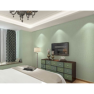 Yija Self-Adhesive Linen Green Pattern Waterproof Shelf Drawer Liner Cabinet Sticker，Wallpaper 15.6Inch by 98Inch