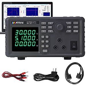 MATRIX DC Power Supply Variable 30V 5A with RS-232/485 Interface, List Sequence Programmable DC Power Supply MPS-100C, 1mV 0.1mA High-Resolution Linear Bench Power Supply with 9 Sets Storage