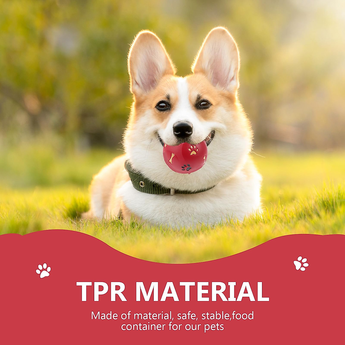 Interactive Food Dispensing Small Dog Toy, Treat Ball Pet Food Ball, Interactive Training Slow Feeder Toy Food Dispenser Slow Feeder for Small Dogs (Red)