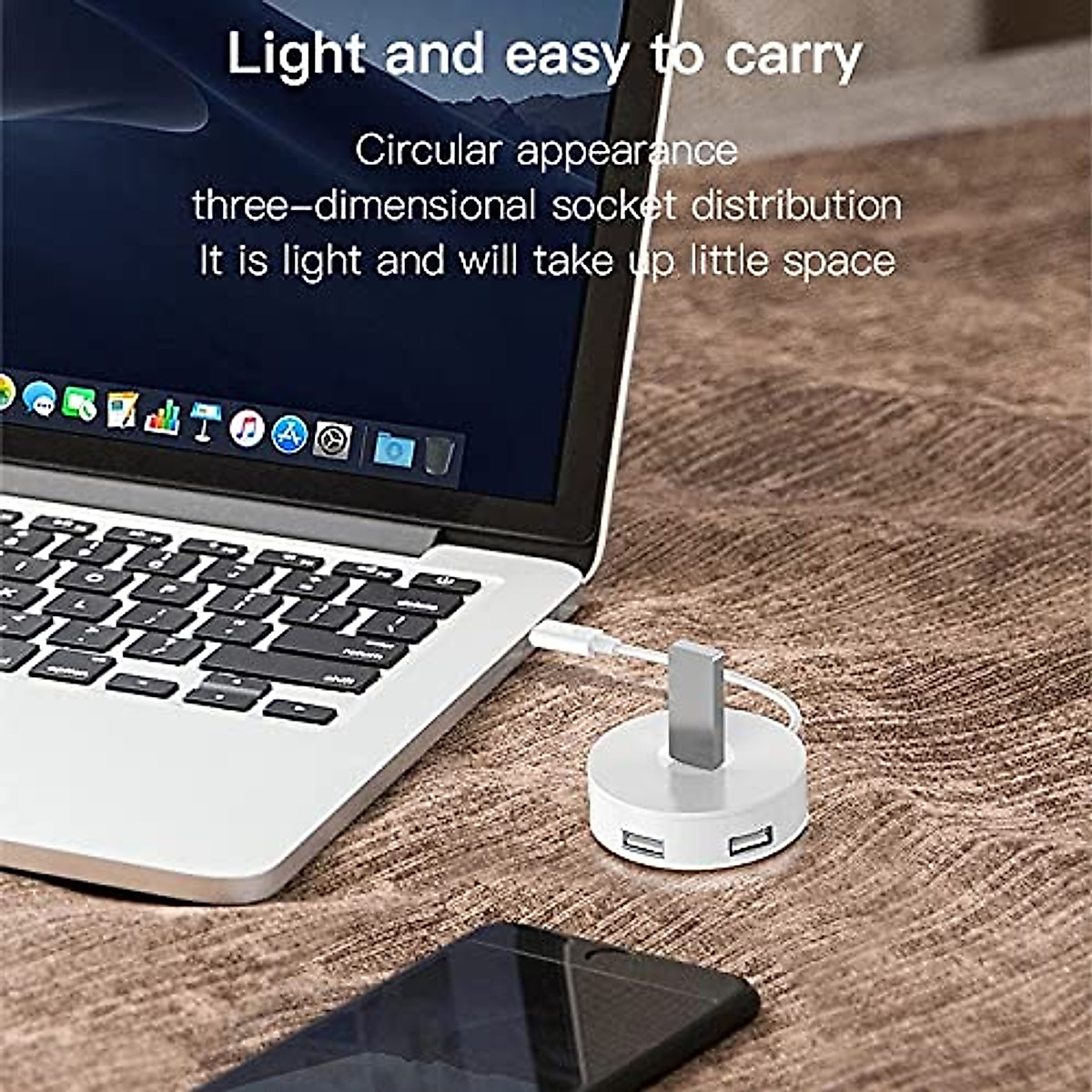 CUJUX USB HUB USB 3.0 USB 2.0 USB C HUB HUB 4 Port Computer Accessories USB Adapter (Color : White)