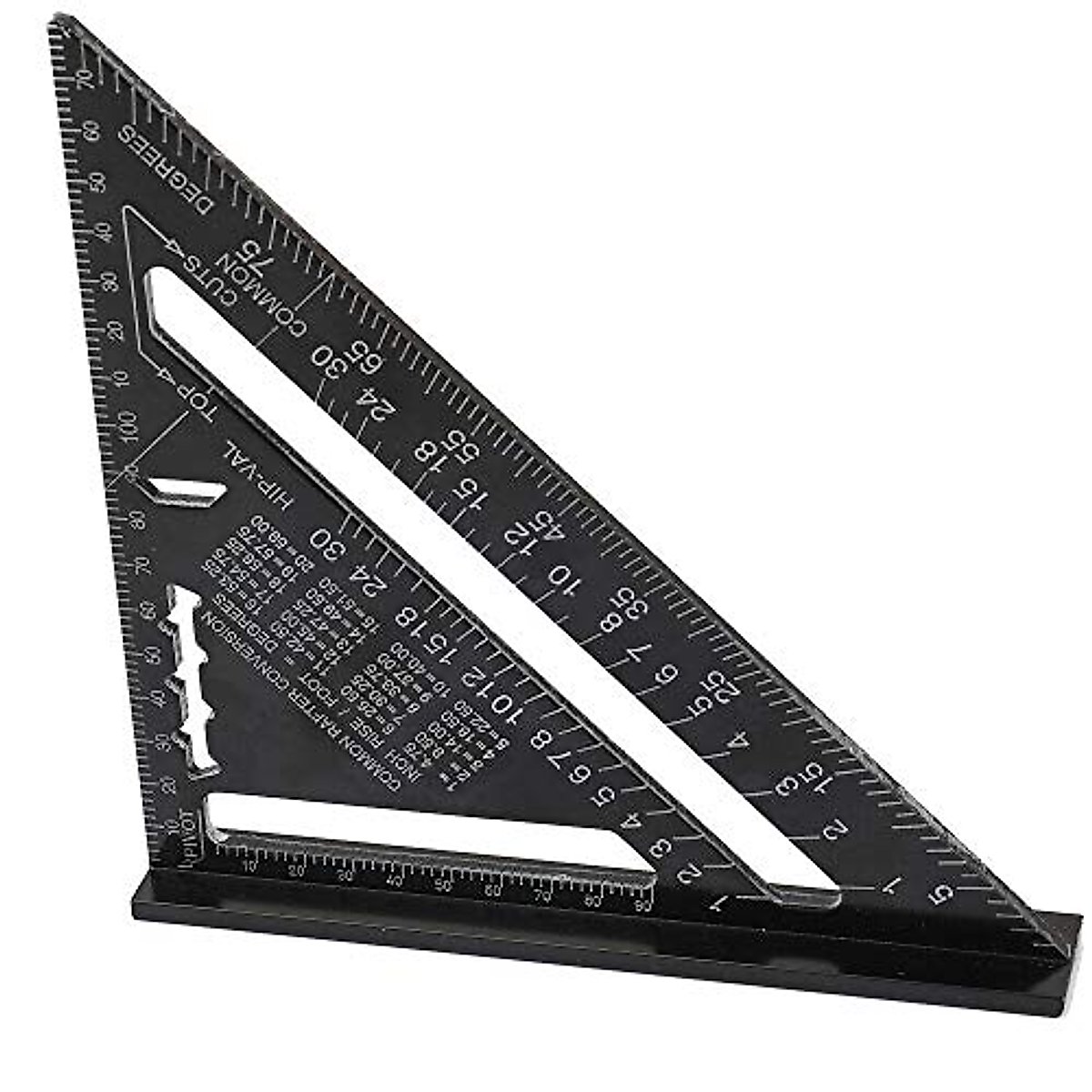 SENRISE Aluminum Alloy Triangle Ruler, 7" Triangle Protractor Roofing Square Scale High Precision Measuring Tool for Engineer Carpenter