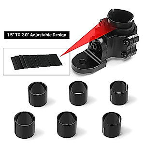 2pcs Adjustable UTV Flag Mount Whip Light Mount Antenna Bracket for 1.75 to 2 inch Compatible with Polaris RZR 900 1000 XP Pro Turbo Can Am Maverick X3 Commander 2017-2023 Black…