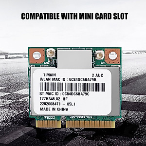 EBTOOLS Dual Band 2.4G/5Ghz Network Card, Replacement AR5B22 Network 300Mbps Bluetooth 4.0 WiFi Mini PCI E Wireless Card