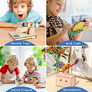 Poraxy 5 Set STEM Kits for Kids Ages 8-10, Toys for Ages 8-13, 3D Wooden Puzzles, Educational Engineering Arts Crafts Science Building Kits, Gifts for Boys and Girls 7 8 9 10 11 12 13 Year Old