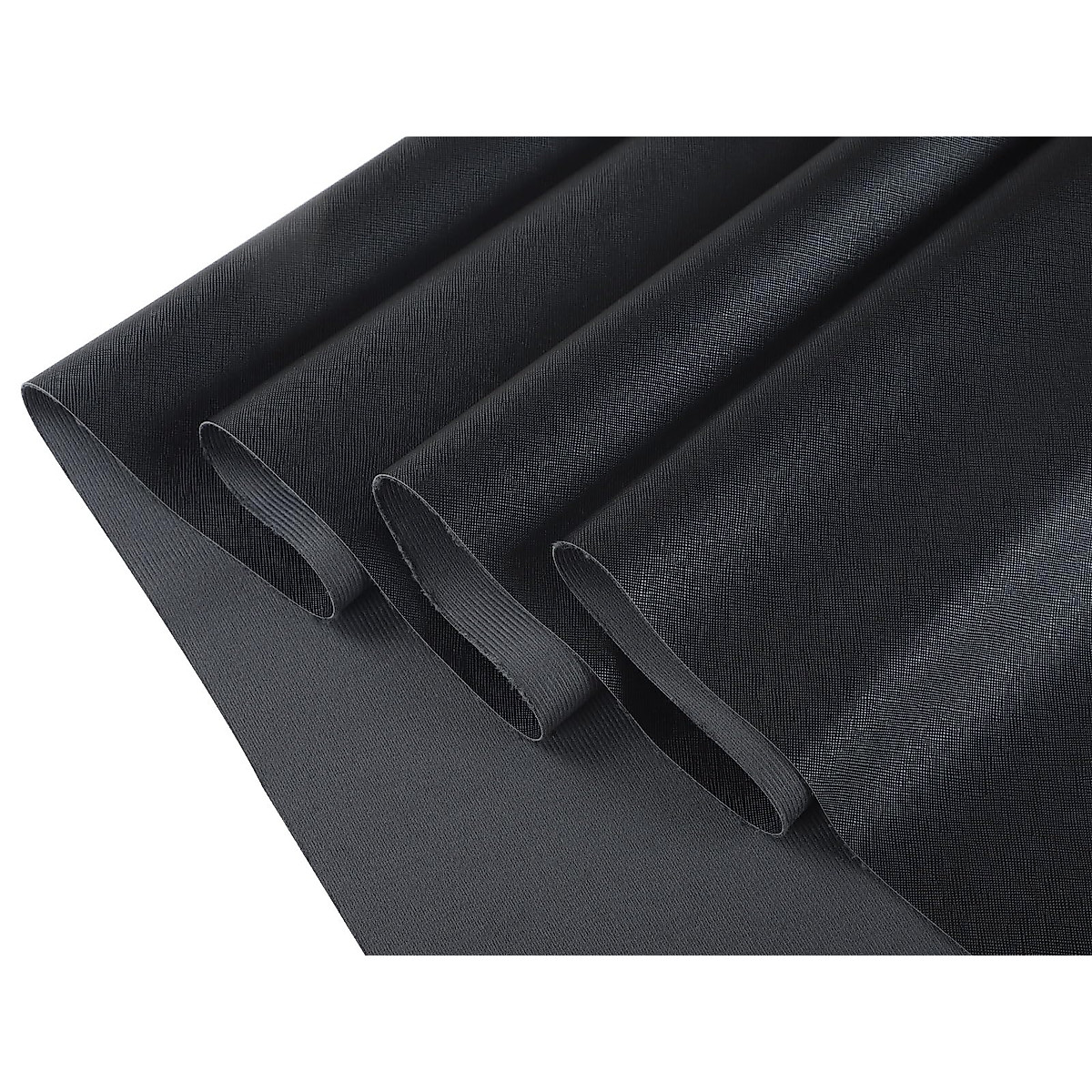 CDY Toothpick Texture Faux Leather Roll: Solid Color Faux Leather Sheets 13.8"X53" PU Fabric Leather Perfect for Crafts Handbags Wallets Jewelry Earrings Bows Making (Black)