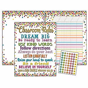Teacher Created Resources Confetti Classroom Essentials Chart Pack (6881)
