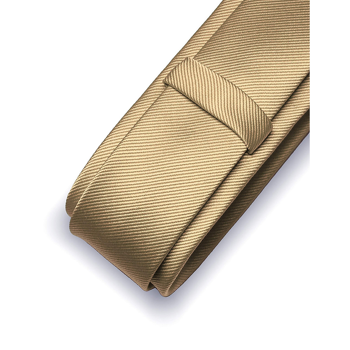 JEMYGINS 2.4" Gold Skinny Tie and Pocket Square with Tie Clip Silk slim Necktie Sets for Men