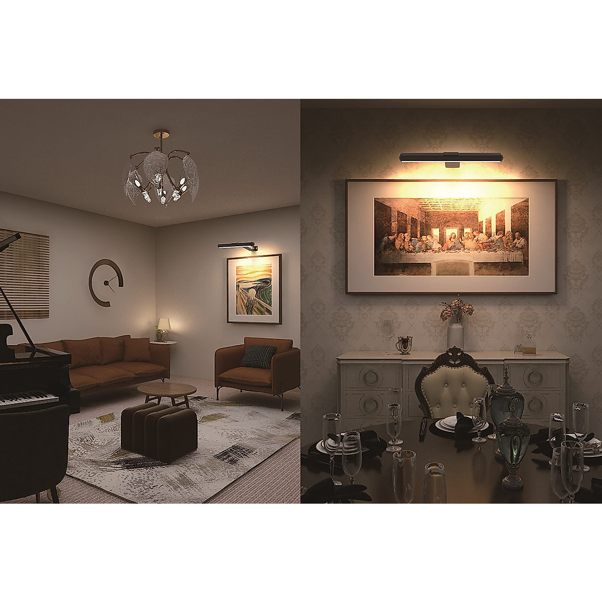 YAQIIHOME Wireless Picture Lights Rechargeable with 4000mAh Battery,Painting Lights Art Ddisplay Light with Remote Control,3 Lighting and Dimmable,Full Metal Led Accent Light for Picture Dartboard