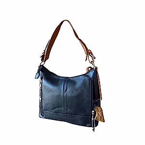 Roma Leathers Gun Concealment Bag - Cowhide Leather - Black/Light Brown