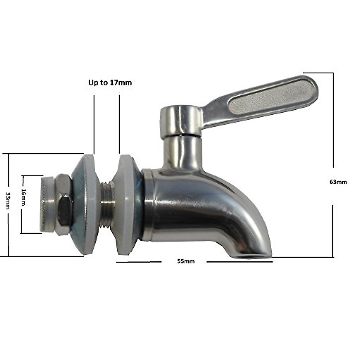 Stainless Steel Replacement Spigot for Beverage Dispenser with Screen Filter - Ice Tea, Kombucha, Lemonade - Also works with Ceramic Porcelain Crock and -type Water Filtration Systems