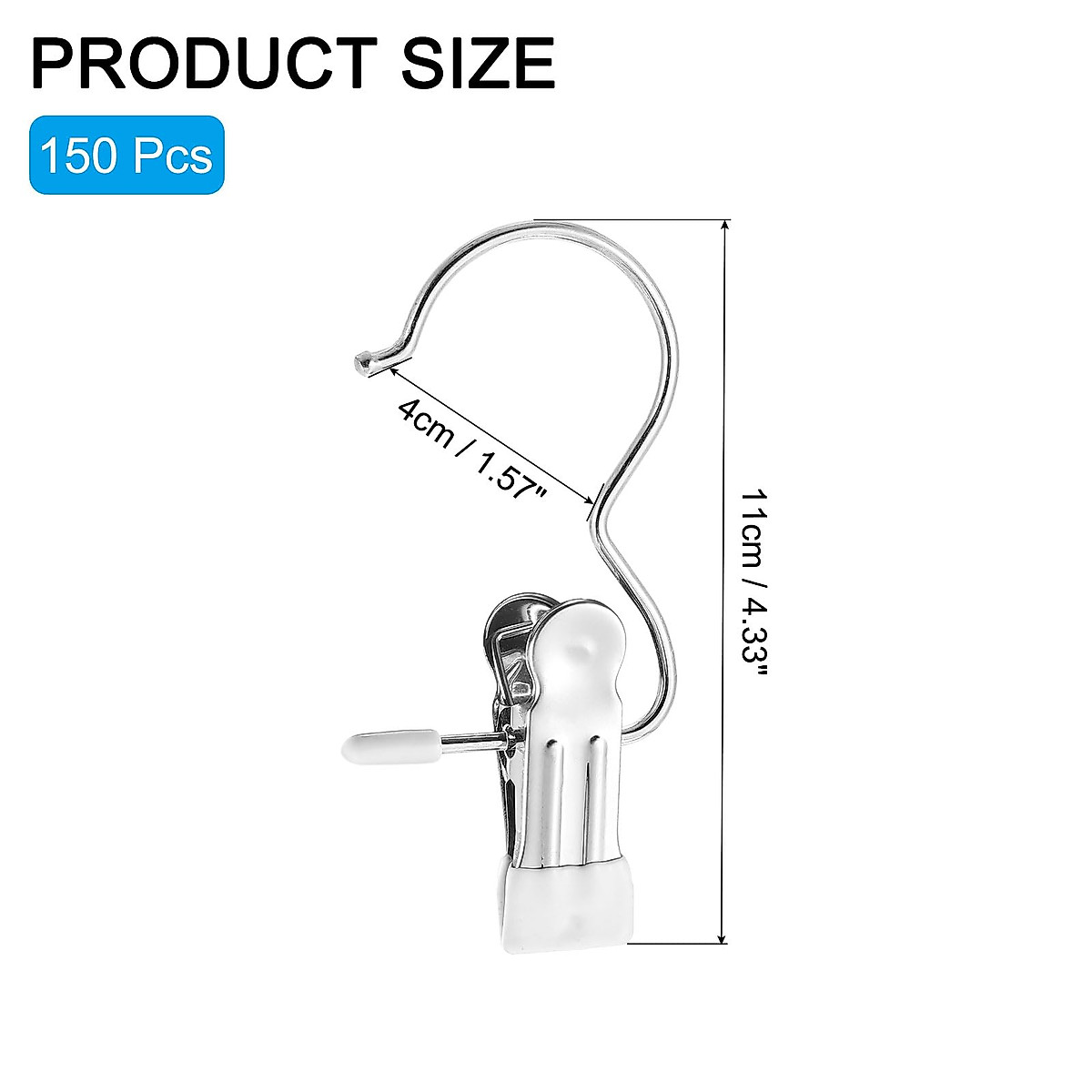 uxcell 150Pcs Boot Hangers for Closet, Stainless Steel Laundry Hooks Portable Single Hanging Clips for Clothes Socks Hat Jeans Towels Home Travel, White