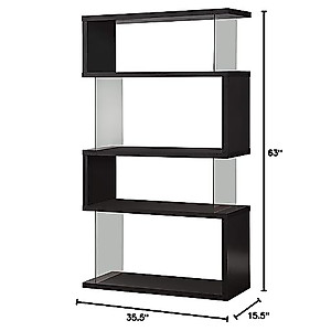 Coaster Furniture Asymmetrical Snaking Bookcase Black and Clear 800340