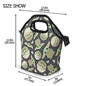 Mionit Lunch Box Baby Yo-Da Lunch Bag Tote Bag Lnsulated Lunch Cooler Bag For Women/Men
