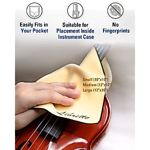 Libretto Microfiber Polish Cloth for Musical Instrument, 3 Sizes in 1 Pack, Violin and Cello Cleaning Product, Yellow, Lint-Free, Super Soft, Gift, for Piano, Guitar, Trumpet, Saxophone, Laptop.
