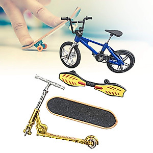 Miniature Finger Toy Set for Boys, Including Bicycle, Skateboard, Vitality Board, Scooter, Vehicle Crafts Decor for Home Red