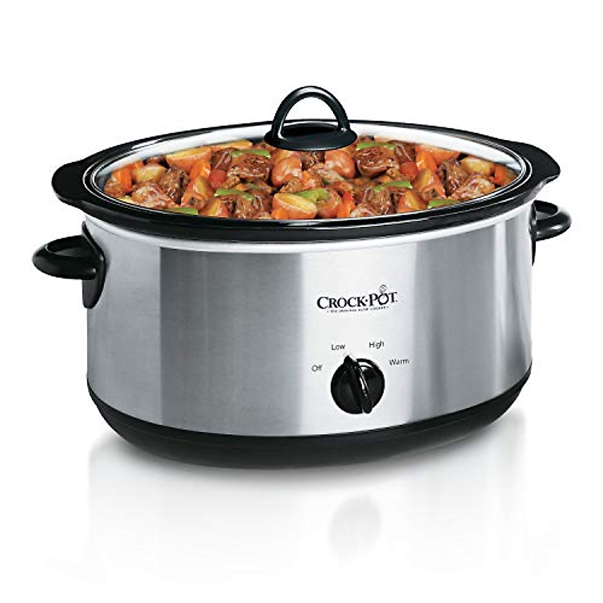 Crock-Pot Large 8 Quart Oval Manual Slow Cooker, Stainless Steel (SCV800-S)