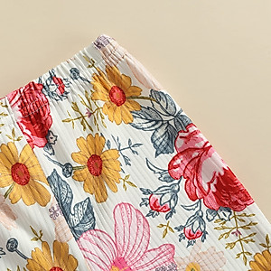 YINGISFITM Toddler Girl Sleeveless Bell Bottom Jumpsuit Romper Flare Pants Overalls Cute Summer Clothes Hippie Outfits (C Butterfly Orange, 2-3T)