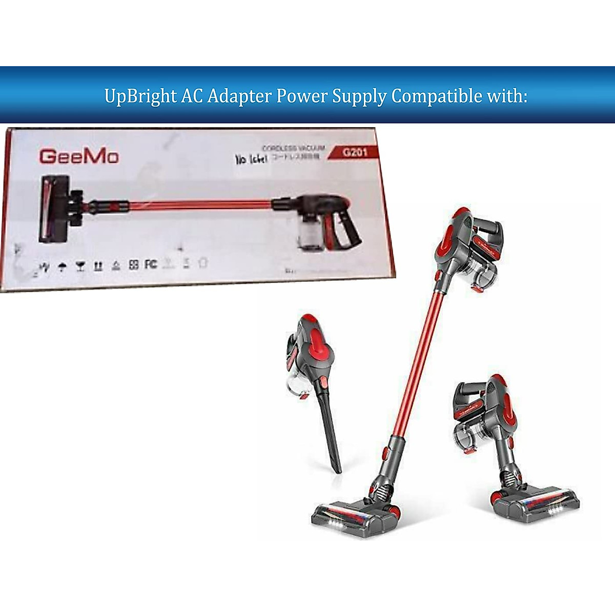 UpBright 26.5V AC/DC Adapter Compatible with GeeMo G201 21Kpa K14 14KPa 22V 22.2V 2000mAh Li-ion Battery Stick Cordless Vacuum Cleaner 3YE GQ18-265050-AU TAA0122650050HJ 0.5A Power Supply Charger PSU