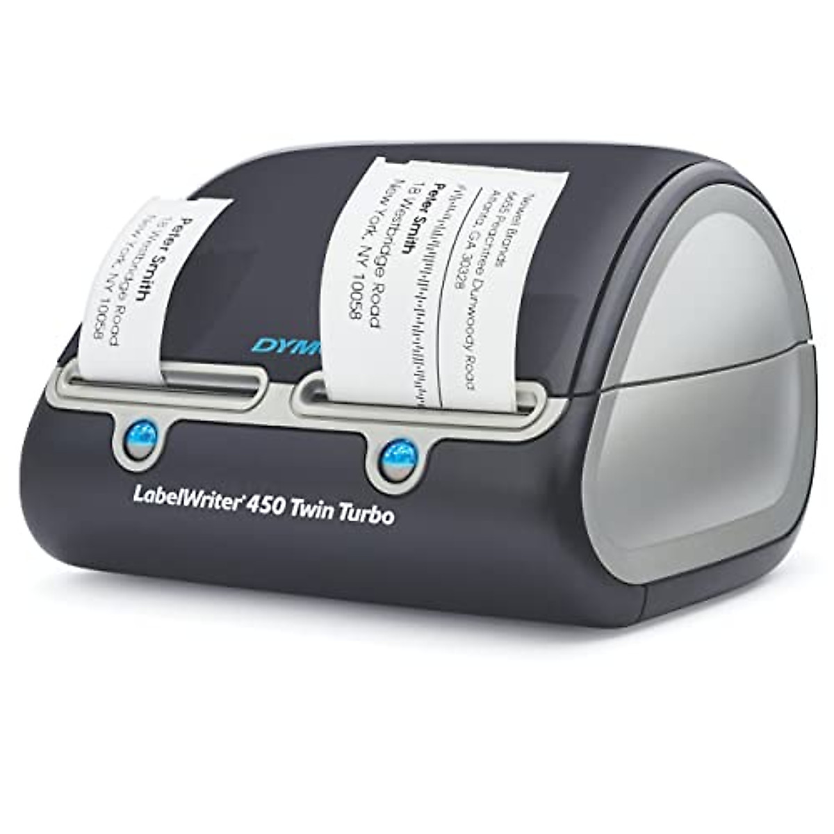 DYMO LabelWriter 450 Twin Turbo Direct Thermal Label Printer, Black - USB Connectivity - Print up to 71 Labels Per Minute, 300 x 600 dpi, 2.20" Print Width Monochrome Barcode Label Maker, BROAGE