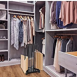 Dunzy Hanger Organizer Stacker, 4 in 1 Hanger Rack Movable Stand Hanger Holder with Swivel Caster Wheels for Clothing Store Laundry Room Closet, Black