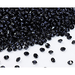 ONLYKXY Wedding Table Scattering Acrylic Diamond Gem Shape Crystal Confetti for Bridal Shower Party Decoration Vase Filler Bead Masquerade Table Decor (4MM/0.15inch Mini, Black, 4000)