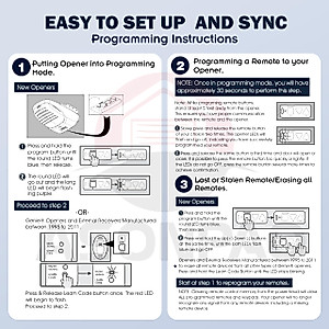 2Pack Genie Garage Door Opener Remote Replacement, Genie G3T-R, Overhead Door O3T-A O3T-BX Auto-Seek Dual Frequency IntelliCode/CodeDodger 3-Years-Warranty