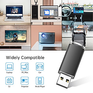 8GB USB Flash Drive 10 Pack, MONGERY USB 2.0 Sticks Bulk Thumb Drives Memory Stick Jump Drive with LED Indicator for Storage and Backup (8GB 10 Pack Black)