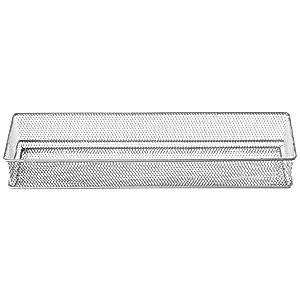 Ybm Home Silver Mesh Drawer Cabinet and or Shelf Organizer Bin, School Supply Holder Office Desktop Organizer Basket 1592 (3x12)