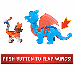 Paw Patrol, Rescue Knights Zuma and Dragon Ruby Action Figures Set, Kids Toys for Ages 3 and up