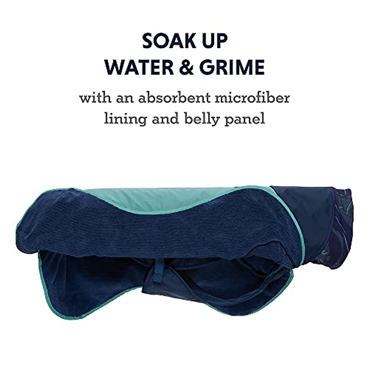 Ruffwear, Dirtbag Dog Towel, Camping and Outdoor Absorbent Coat, Aurora Teal, Medium