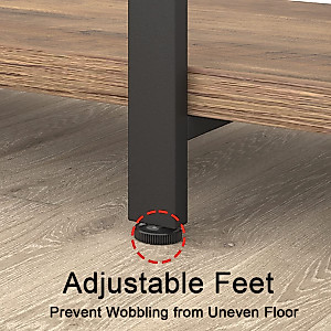 HSH Tall Bookcases and Book Shelves 6 Shelf, Metal Wooden Book Shelf and Storage Rack, Modern Etagere 6 Tier Bookshelf, Farmhouse Large Display Bookshelves for Bedroom Living Room Office, Rustic Oak