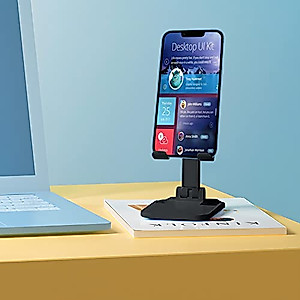 ZenTiky Cell Phone Stand, Angle Height Adjustable Phone Holder Stand, Foldable Phone Charger Stand,Portable Phone Stand Holder for 4’’-12.9'' iPhone 13,iPad,Tablet, Kindle, Samsung, and More, Black