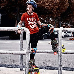 Hikole Kids Roller Skates,Adjustable Size Skates with ABEC-7 Bearing for Boys Girls Ages 6-12, Beginners Roller Skate with Breathable Comfortable Mesh (Black and Yellow,Size S:10C-13C)