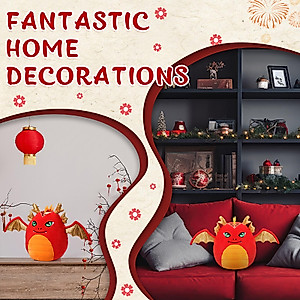 Leyndo 14'' Dragon Plush Throw Pillow Cute Dragon Stuffed Animals Soft Stuffed Dragon Pillow for Dragon Lover Year of The Dragon Home Bedroom Sofa Car Decorations Holiday Birthday Party Favor Gift